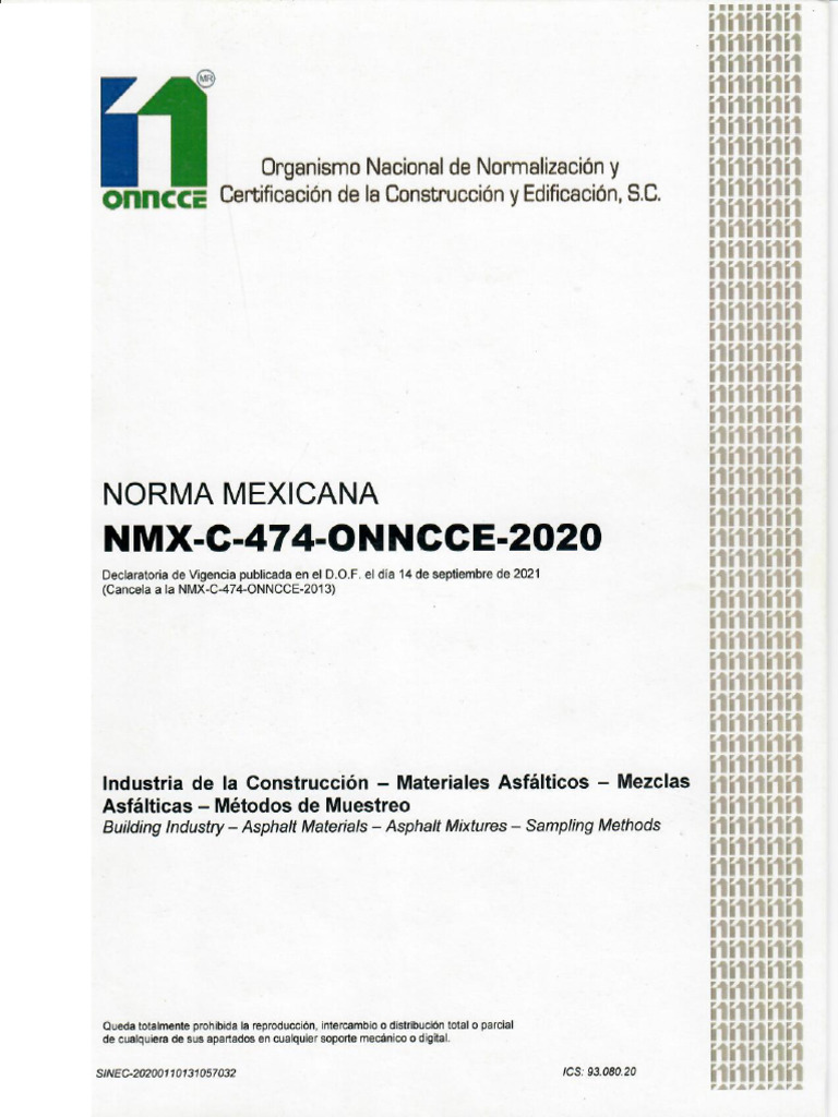 NMX C 474 Onncce 2020 | PDF