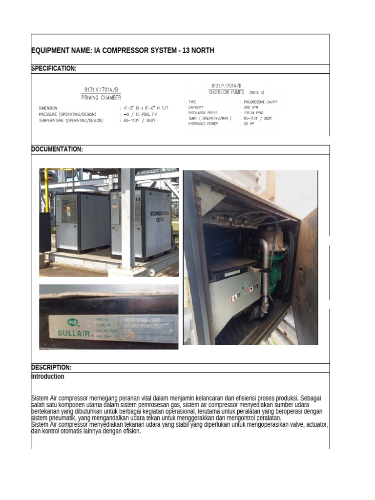 RCM Worksheet AW 13 - IA Compressor System | PDF
