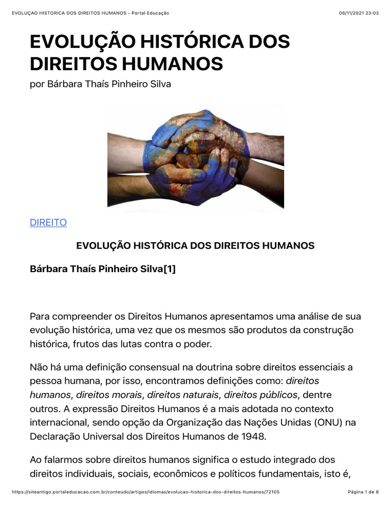 Evolução Histórica Dos Direitos Humanos 2 Pdf Direitos Humanos