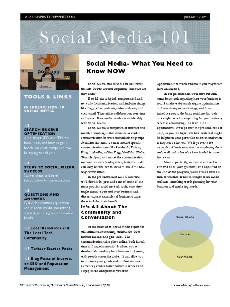 Social Media 101: Social Media-What You Need To Know NOW | PDF | Social ...