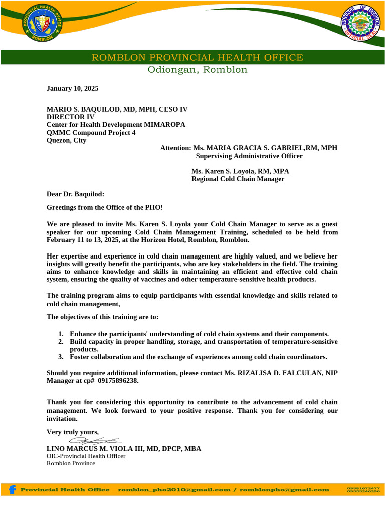 Inv-Letter Mam Karen | PDF