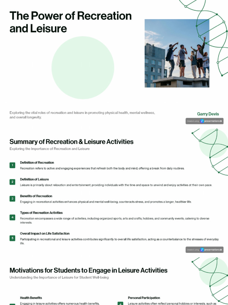 WEEK 15 - NSTP 2 Recreation and Leisure Activities Overview | PDF
