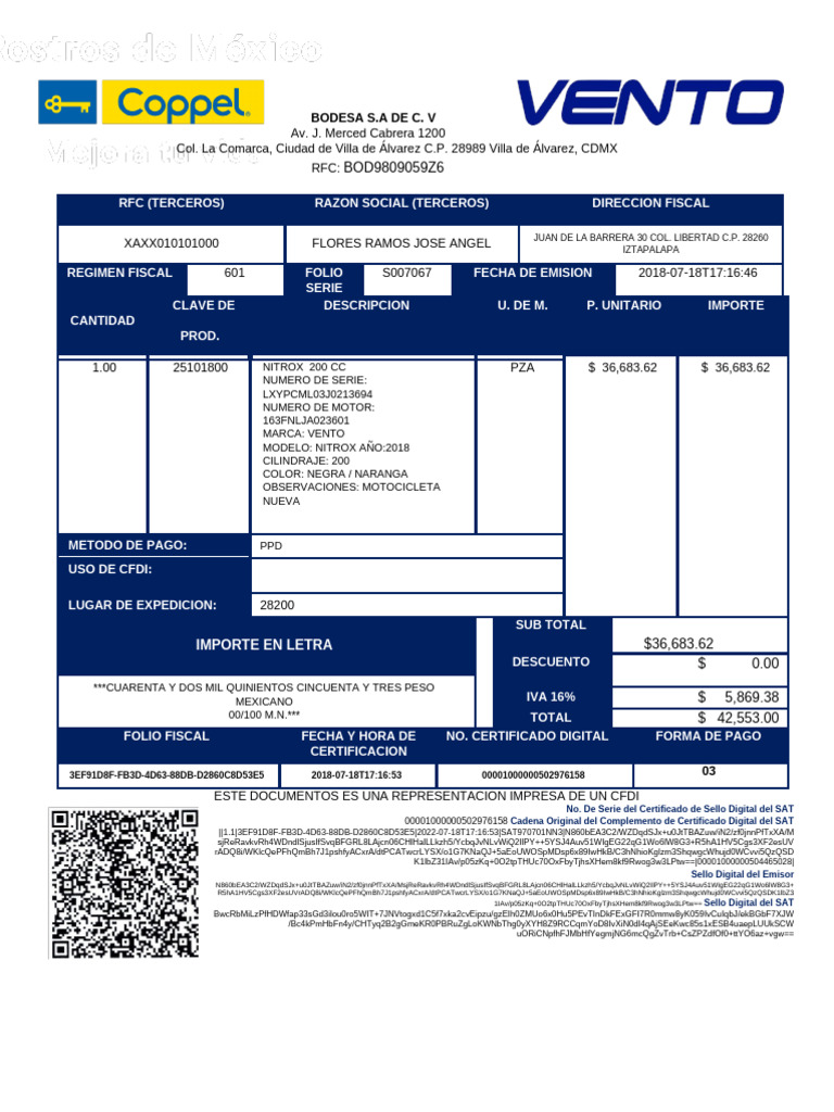 Factura Vento 1 Edicion Cliente | PDF