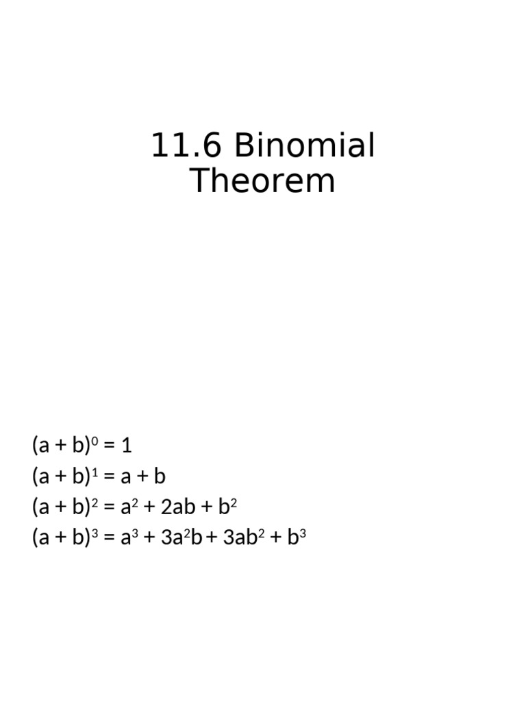 PreCalc Notes 11.6 Binomial Expansion | PDF | Elementary Mathematics ...