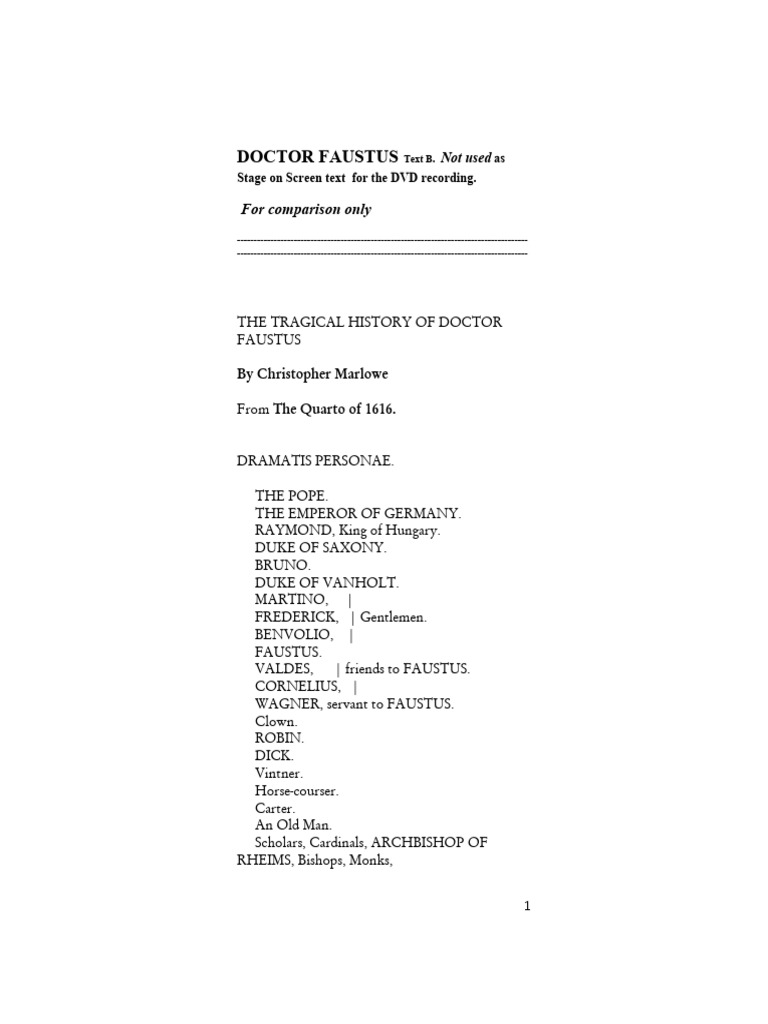 DR Faustus Alternative Script | PDF