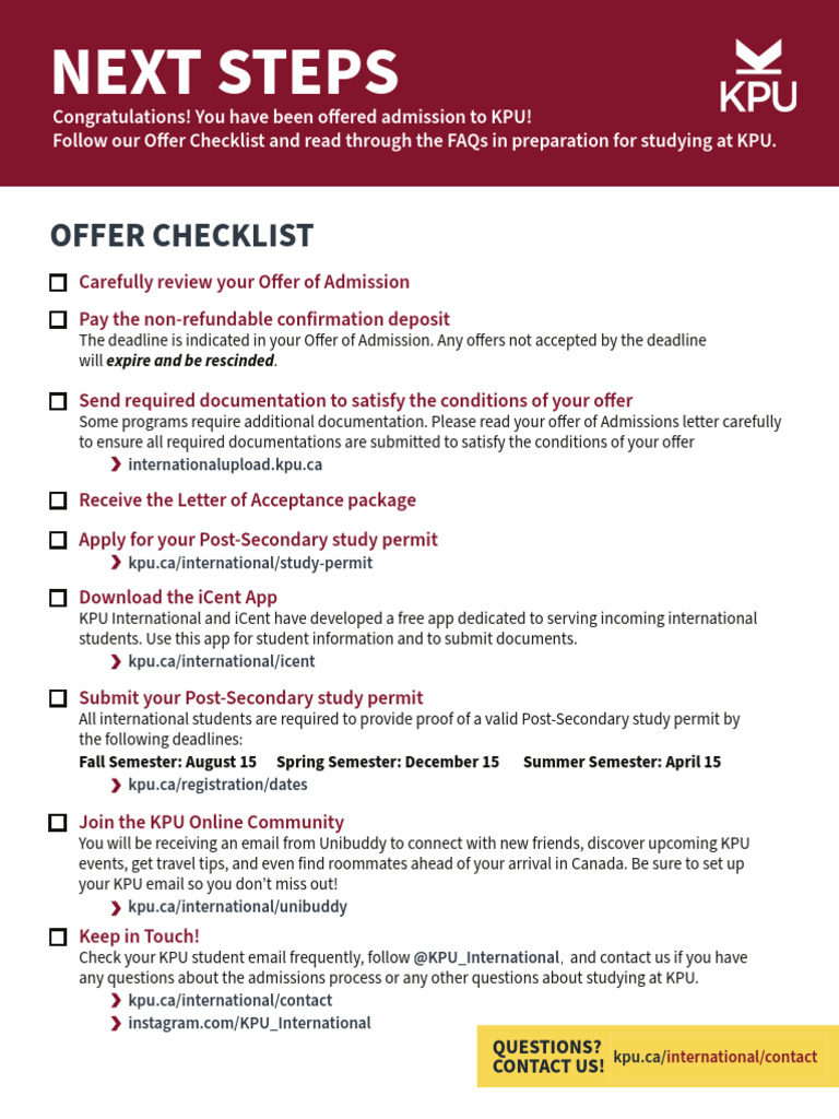 2024 Next Steps Checklist | PDF | International English Language ...