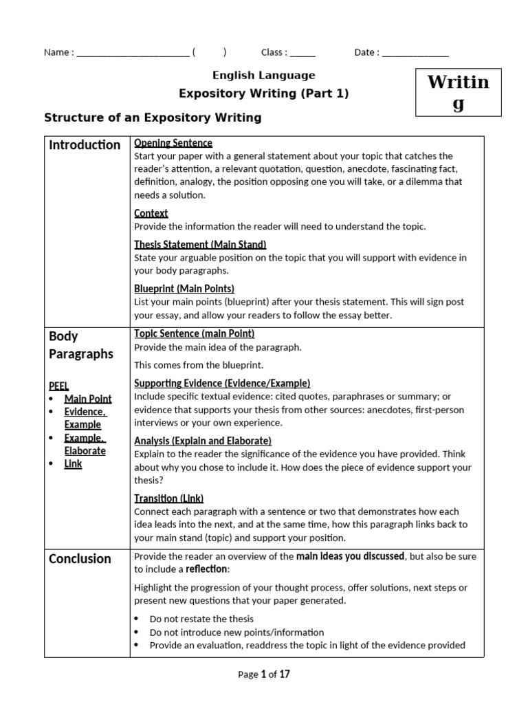Expository Writing Structure Guide | PDF | Essays