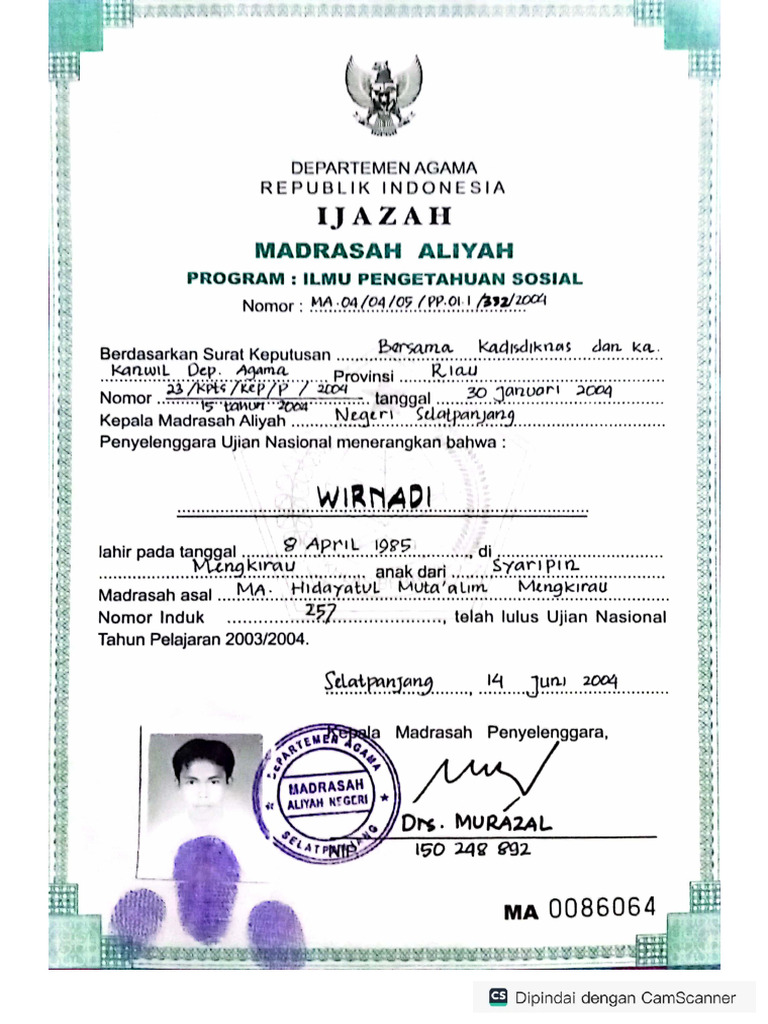 Ijazah MA Wir | PDF