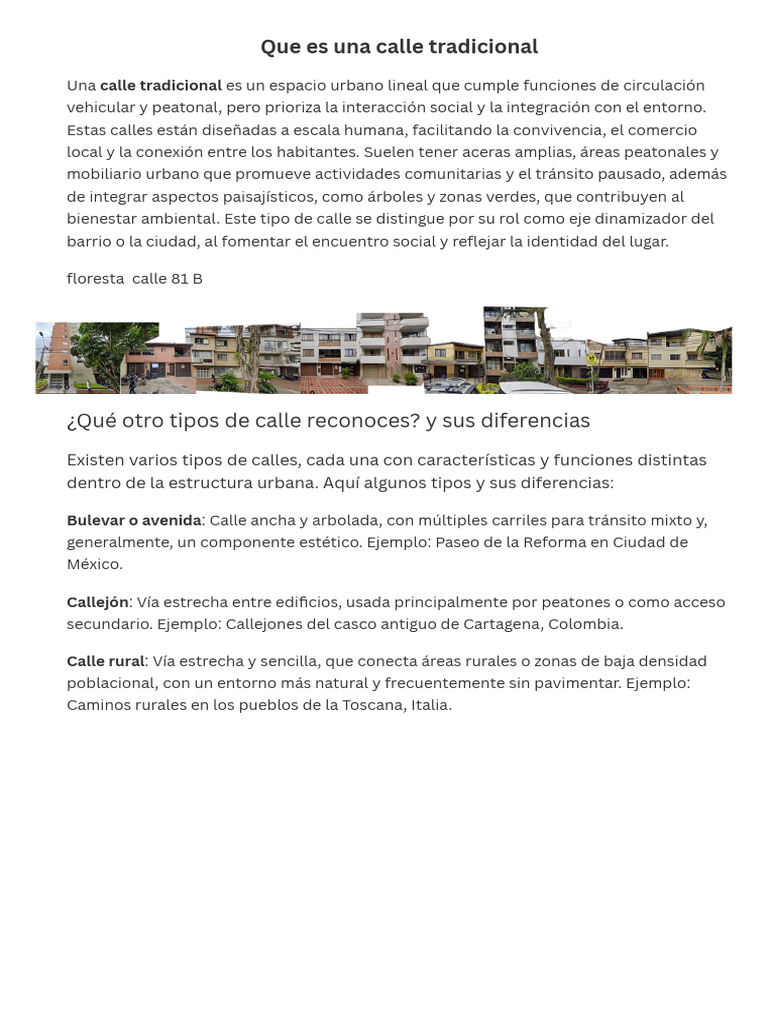 Tipos y funciones de calles urbanas | PDF