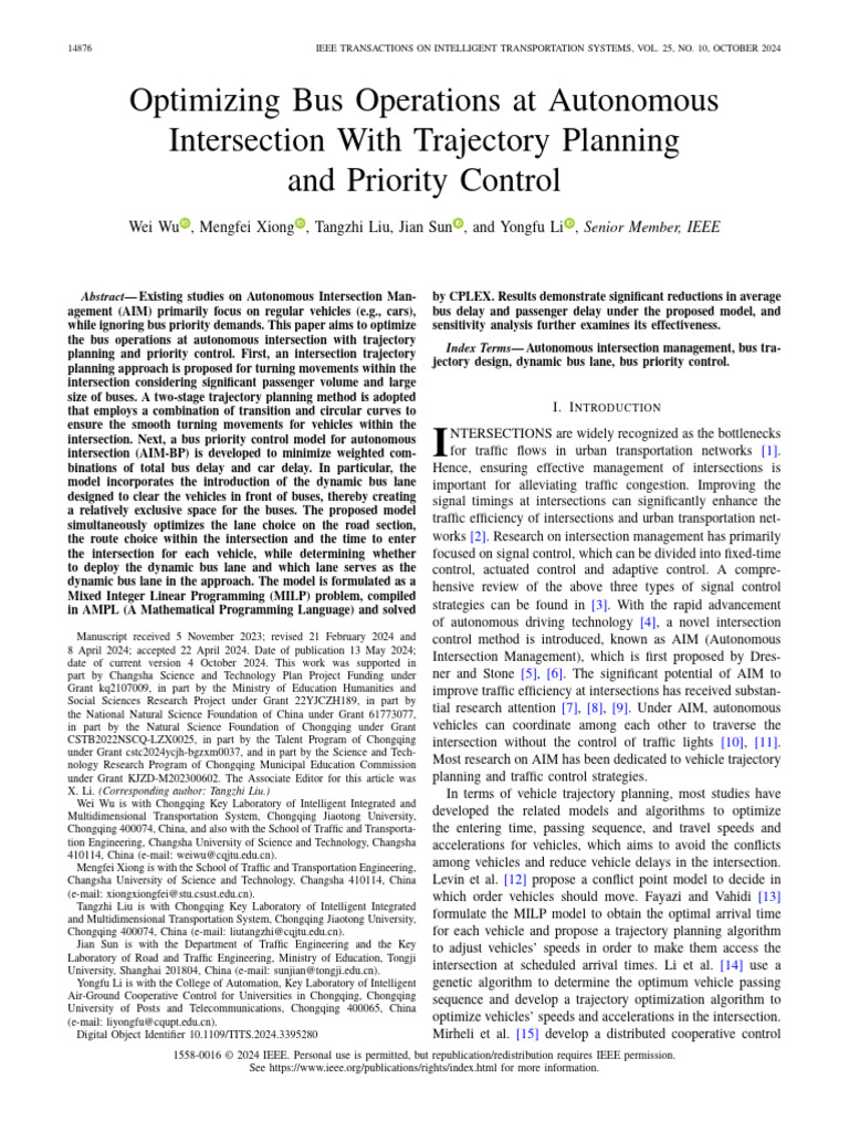 Optimizing Bus Operations at Autonomous | PDF | Traffic | Bus