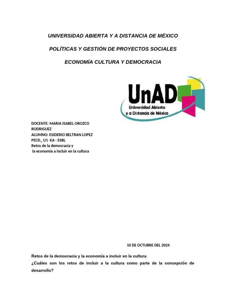 PECD-U1 EA ESBL B | PDF | Agricultura | México