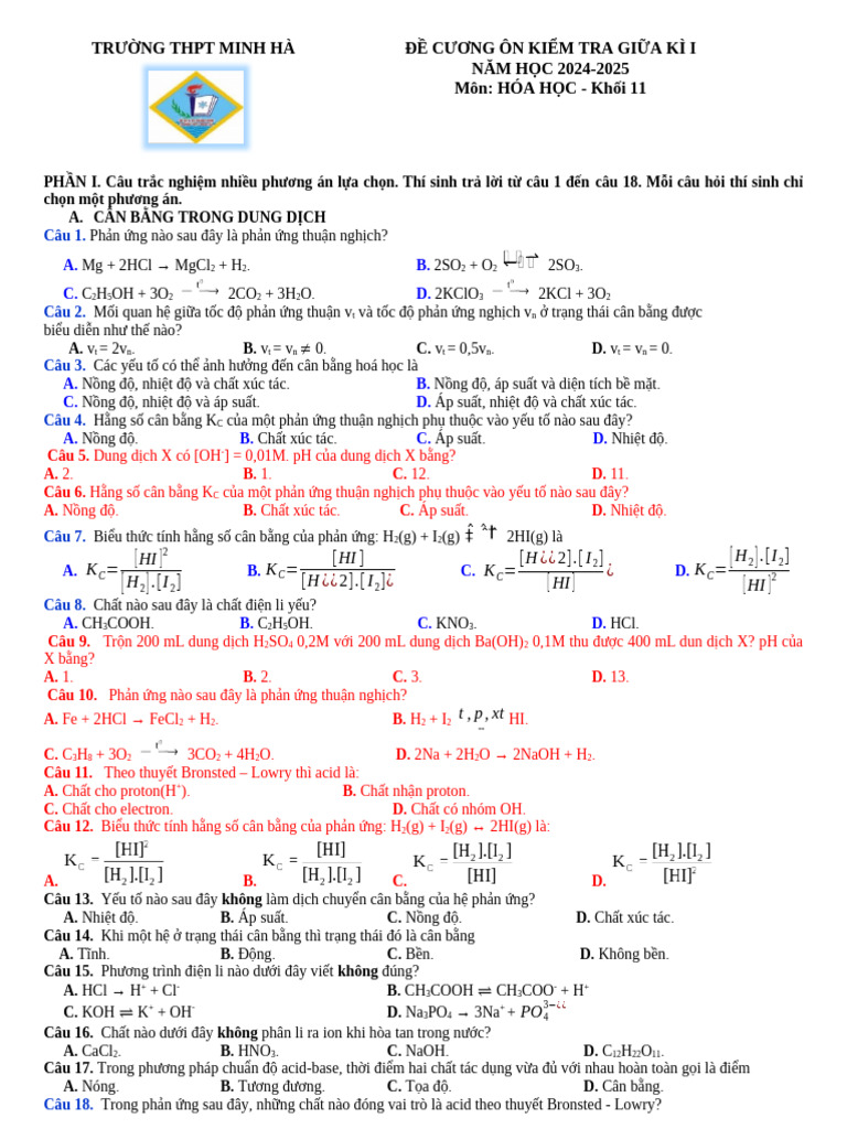 PHO TO ĐỀ CƯƠNG ÔN GIỮA KÌ I- 11 | PDF