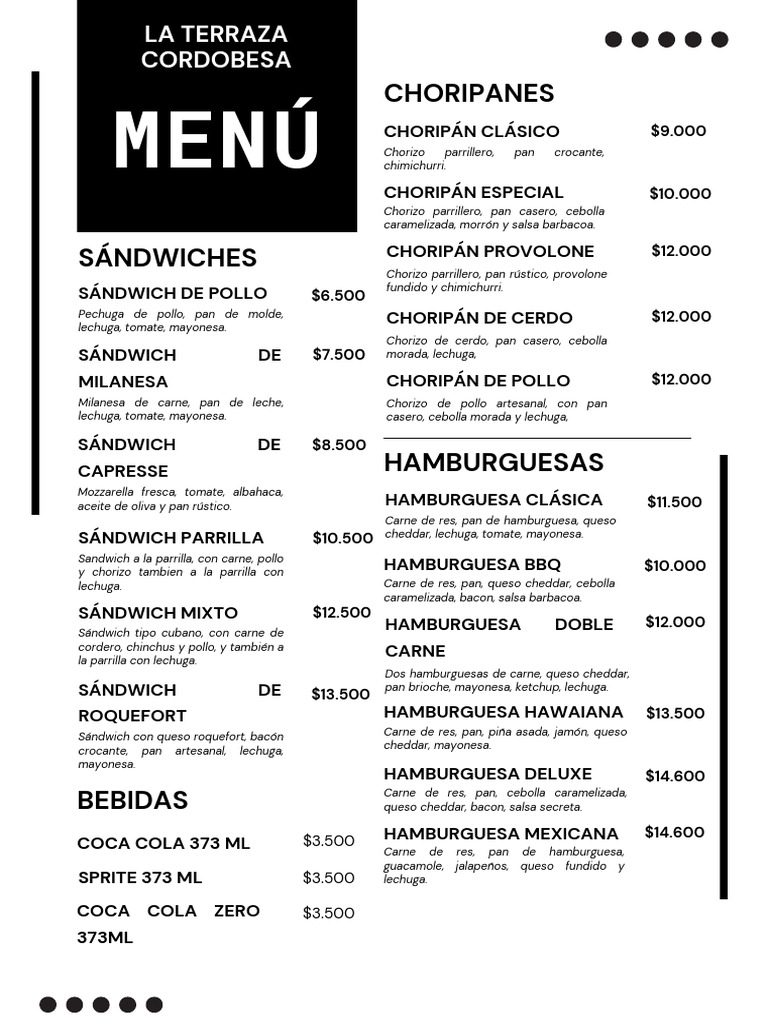 Menu | PDF | Hamburguesas | Parilla