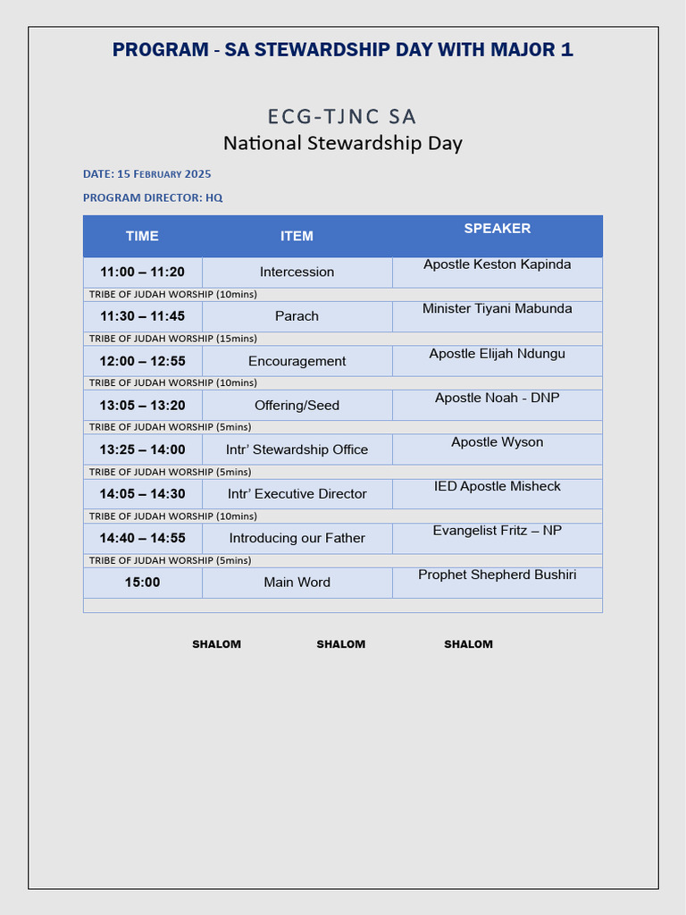 program national stewardship day | PDF