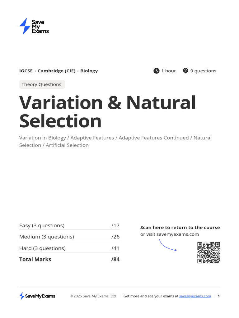 Variation and Natural Selection in Biology | PDF | Sheep | Wool