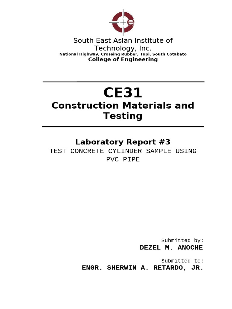 Concrete Cylinder Testing with PVC Pipe | PDF | Concrete | Strength Of ...