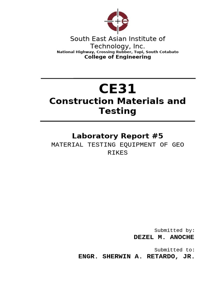 Geo-Technical Materials Testing Equipment | PDF | Geotechnical ...