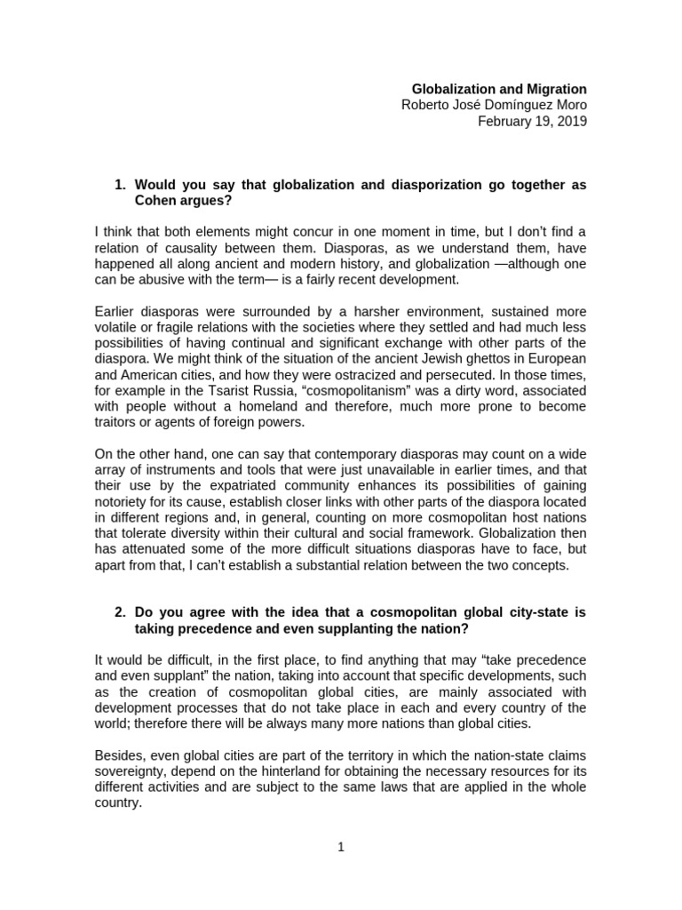 Globalization's Impact on Migration Dynamics | PDF | Human Migration ...