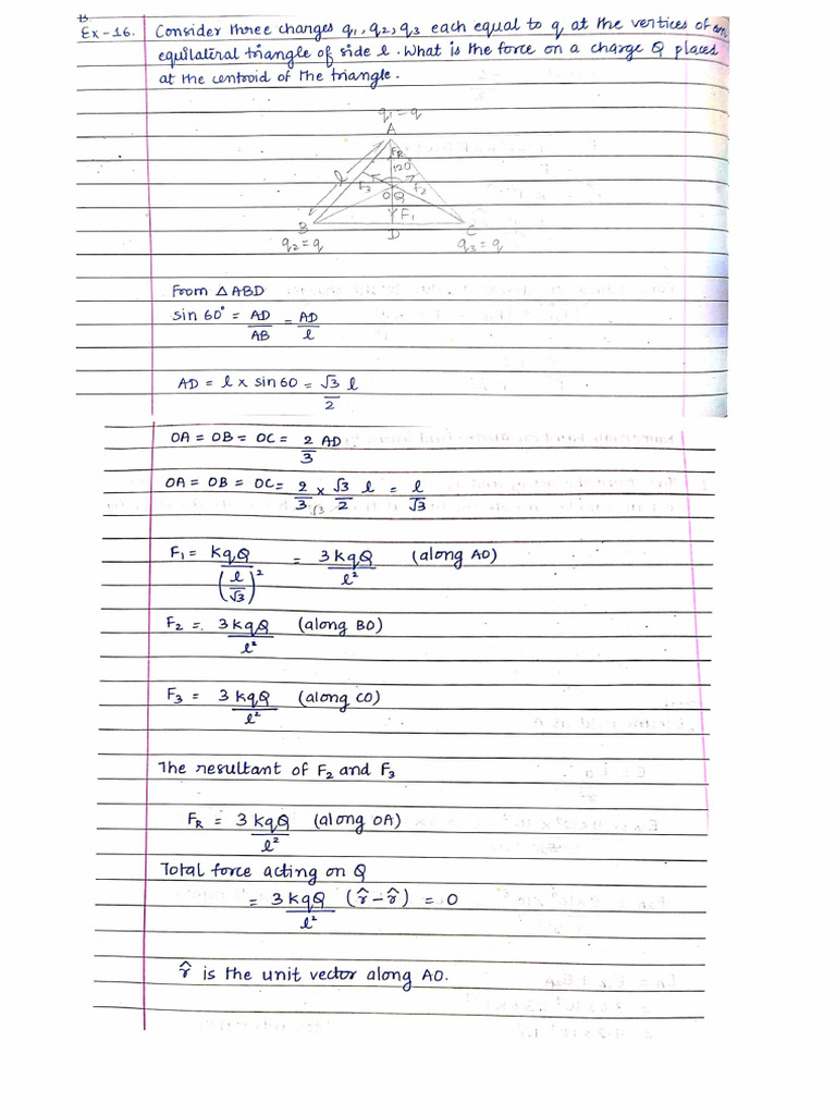 Numericals Electric Force | PDF