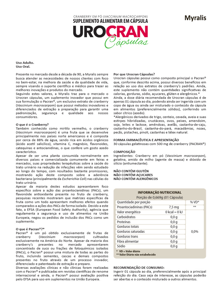 Urocran Myrales 30 Capsulas v5 | PDF | Flavonoide