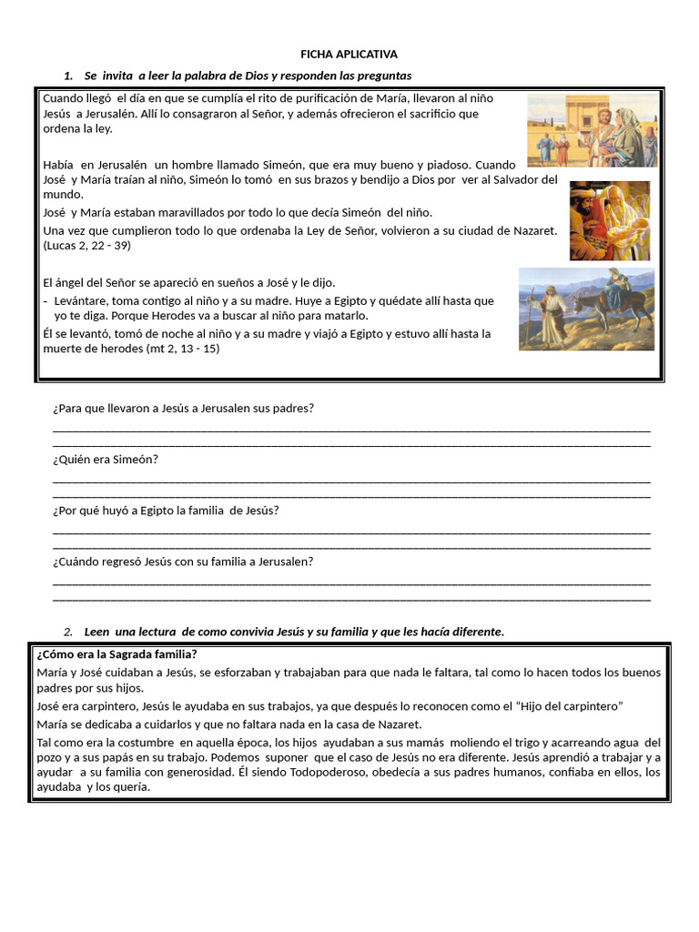 Ficha de Religión | PDF | San José | María, madre de Jesús