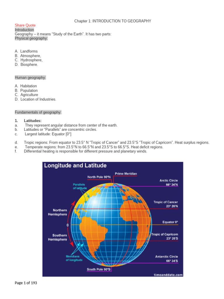 MPSC Net Notes - Geography | PDF | Rock (Geology) | Coral Reef