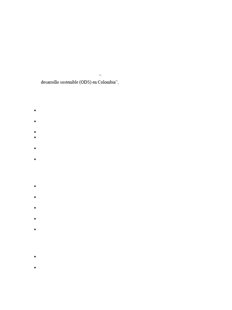 Taller 8. Estrategia para La Implementaciã N de Los ODS en Colombia | PDF | Sustentabilidad ...