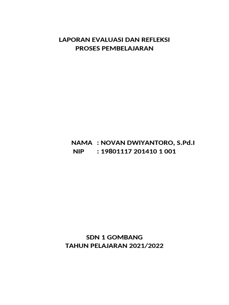 26a Evaluasi Dan Refleksi Guru | PDF