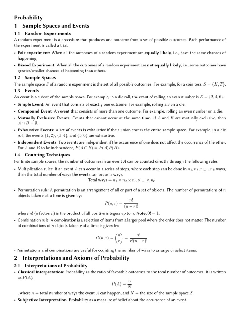 Probability - Lecture Notes | PDF | Probability | Sampling (Statistics)