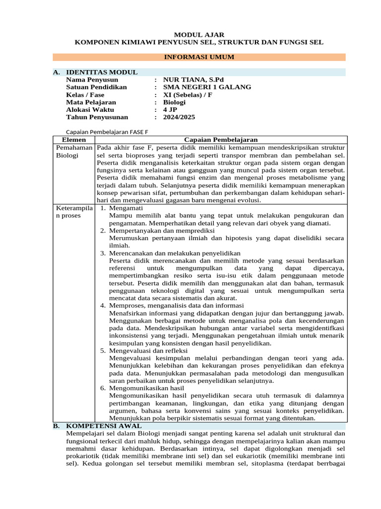 Fix Modul Ajar KLS 11 | PDF