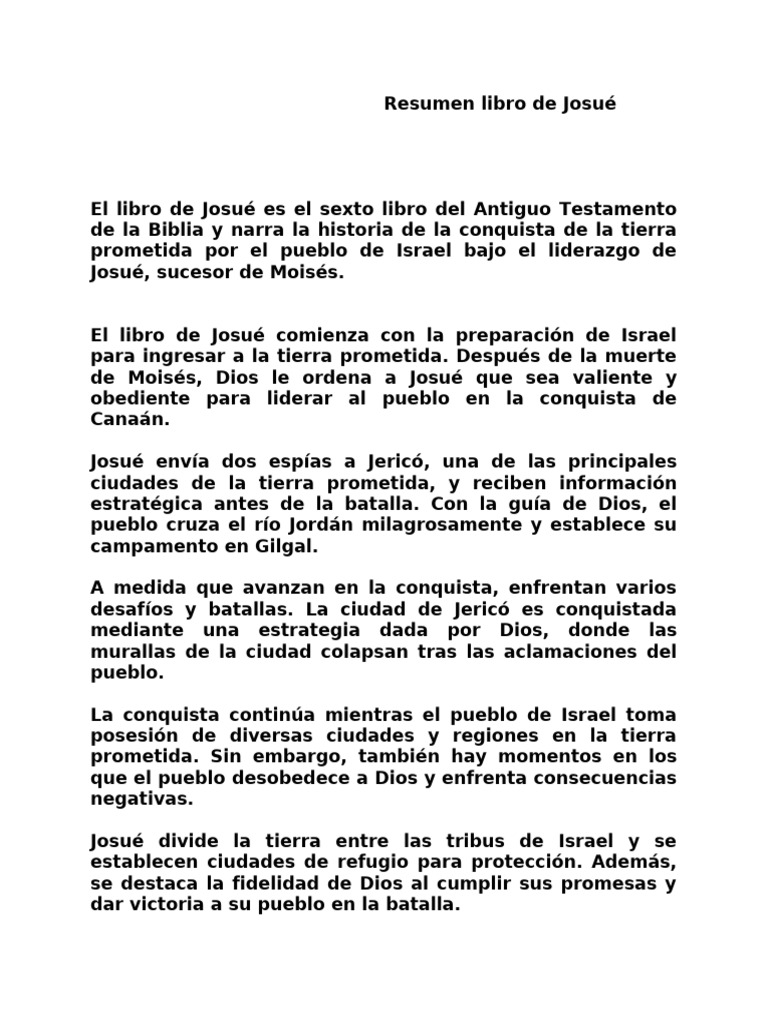 Resumen Libro de Josué | PDF