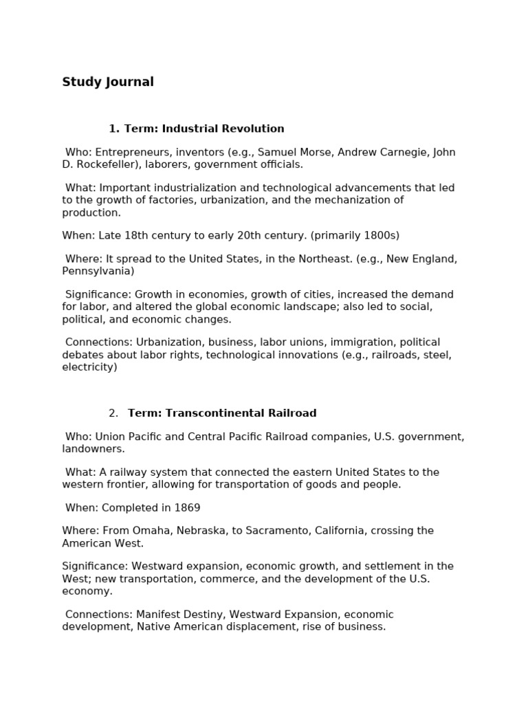 Term Industrial Revolution Study Guide | PDF | Native Americans In The ...
