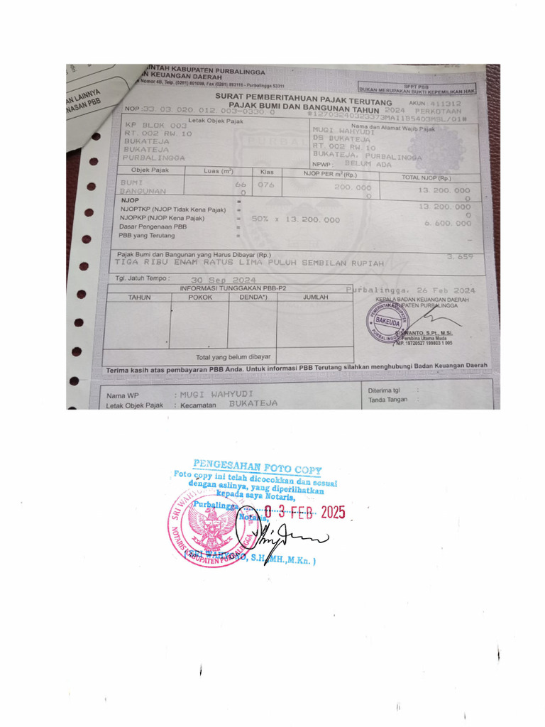 SPPT Sri Jamingati New - 20250204 - 0001 | PDF