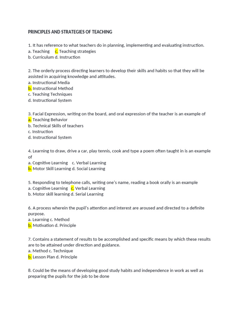 Principles and Strategies of Teaching | PDF | Methodology | Learning