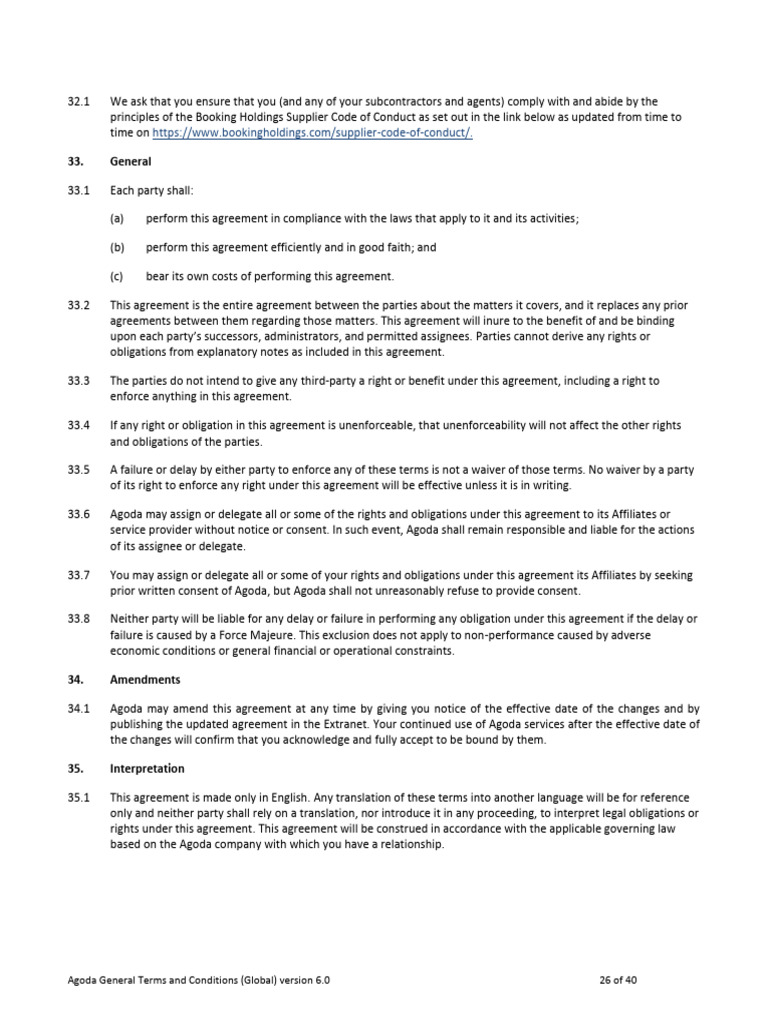 Contract_Agoda General Terms and Conditions-trang-26 | PDF | Assignment ...