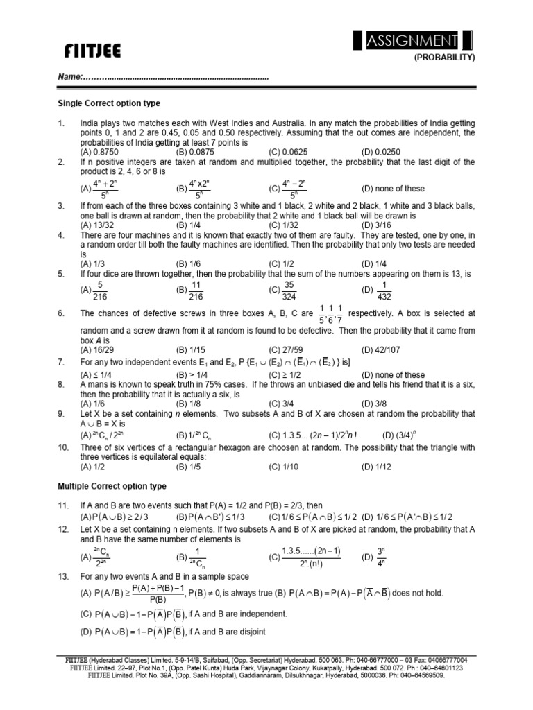 Probability - 1 | PDF | Mathematics | Mathematical Concepts