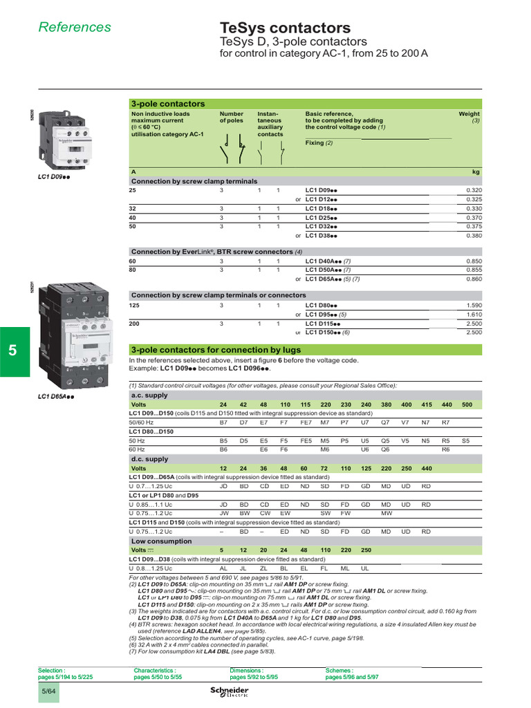Schneider Contactor Catalogue - 65 | PDF | Electrical Components ...