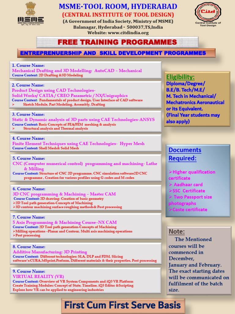 Free MSME Training Courses 2025 | PDF | Computing