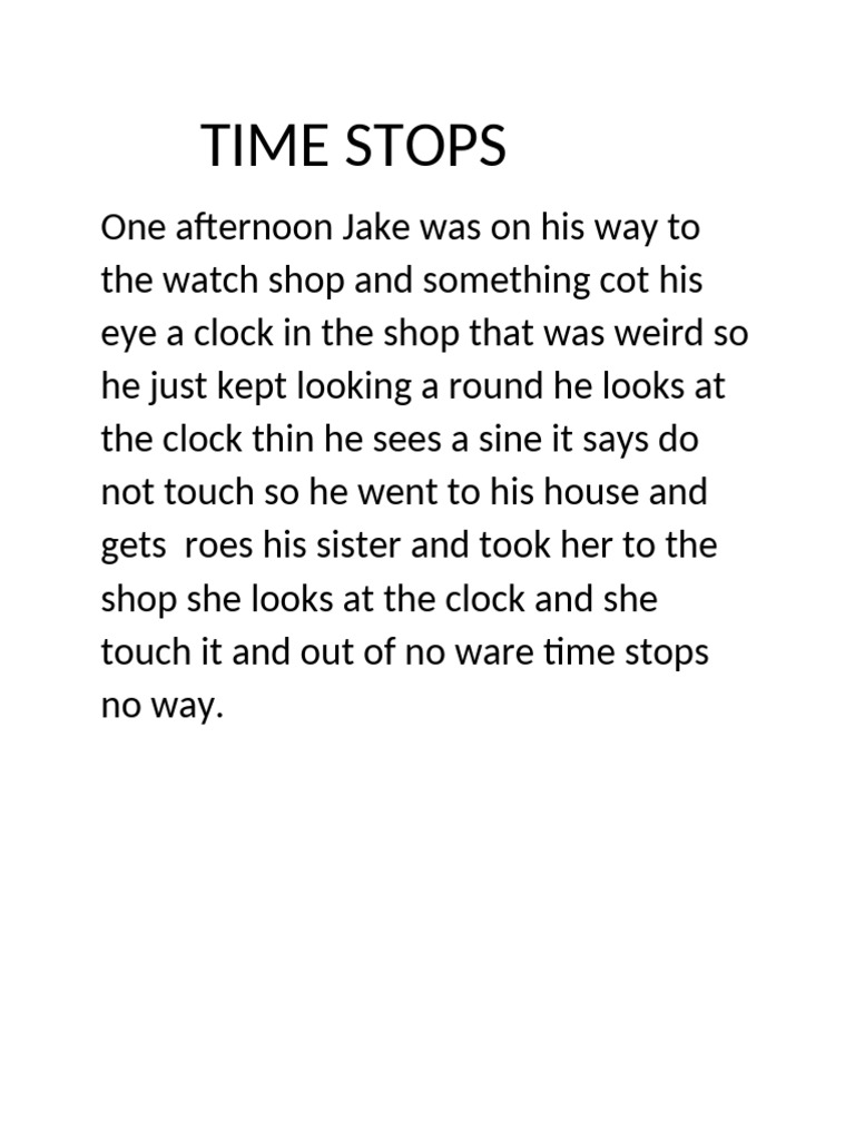 Time Stops | PDF