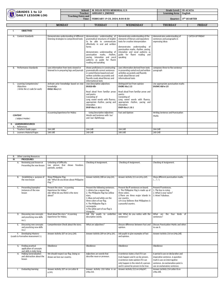 DLL_ENGLISH 3_Q3_W3 | PDF | Linguistics | Human Communication