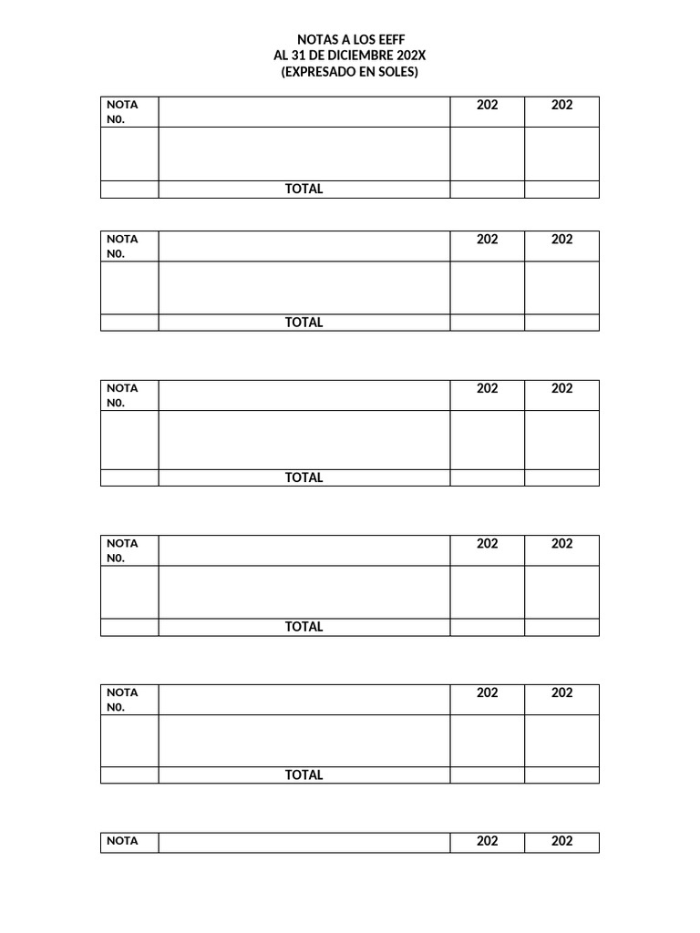 Formato de Notas a Los Eeff | PDF