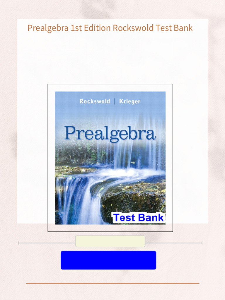 Prealgebra 1st Edition Rockswold Test Bank download pdf | PDF | Gallon ...
