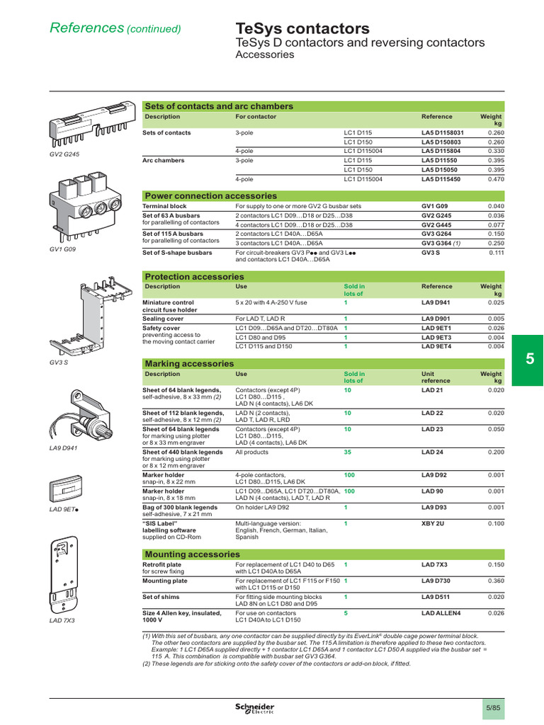 Schneider Contactor Catalogue - 86 | PDF