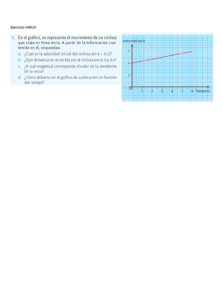 Ejercicio MRUV | PDF