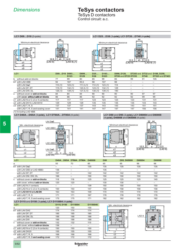 Schneider Contactor Catalogue - 93 | PDF