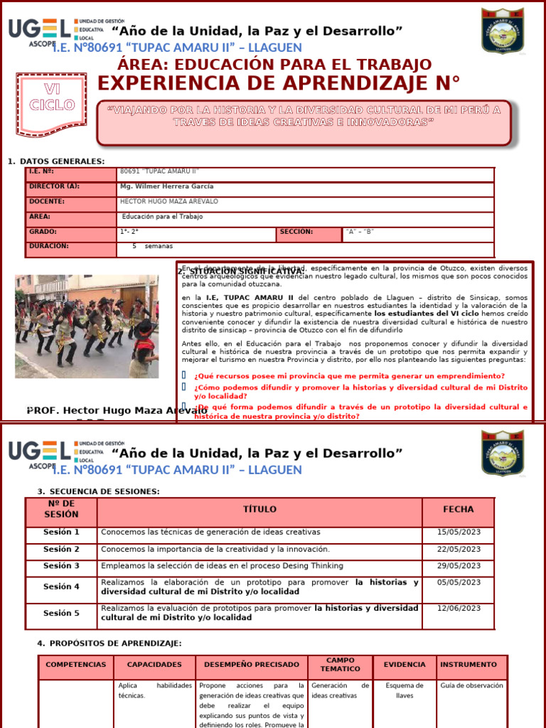 Plani. de U.D. 03 - Ept - Ciclo Vi | PDF | Creatividad | Aprendizaje