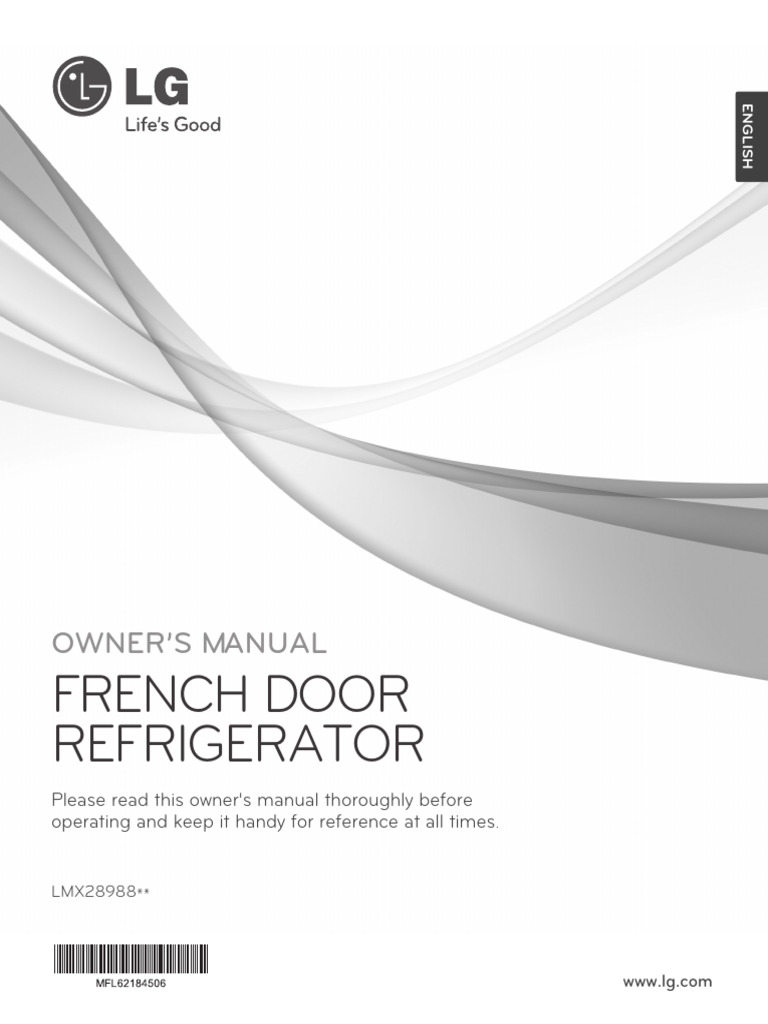 LG French Door Refrigerator Manual | PDF | Refrigerator | Pipe (Fluid ...