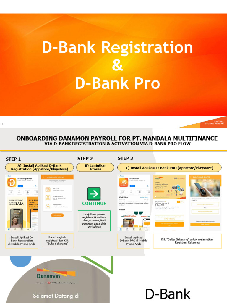 Panduan D-Bank Reg dan D-Bank Pro Flow Process Bank Danamon - PT Mandala Finance Tbk (2) | PDF