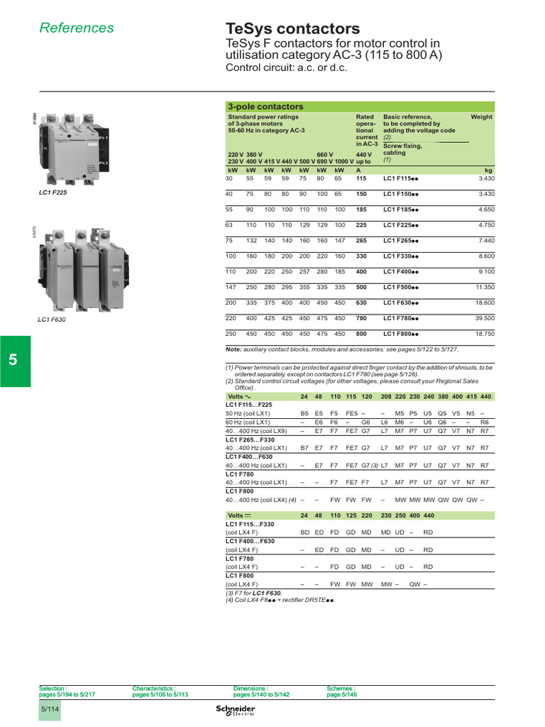 Schneider Contactor Catalogue - 115 | PDF | Electrical Wiring ...