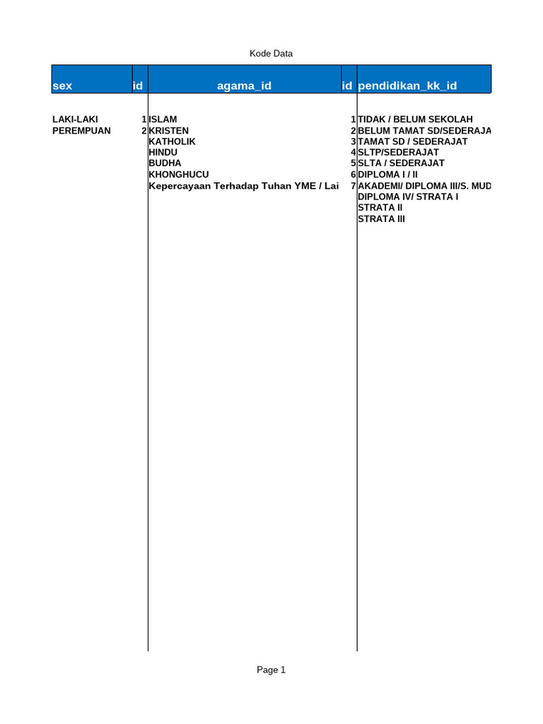 Format Data Import Penduduk 2023 RHEVIL | PDF